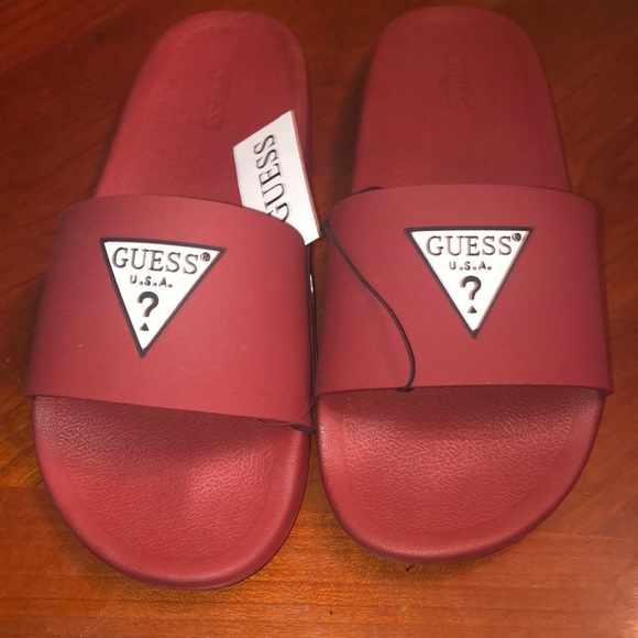 Guess | Shoes | Nwt Guess Red Slip On Plastic Sandals Size 1 Mens ...